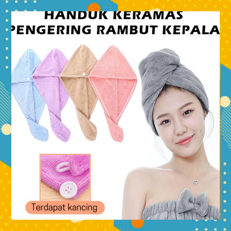 Jual Handuk Keramas KECIL Handuk Kepala Pengering Rambut Handuk Rambut ...