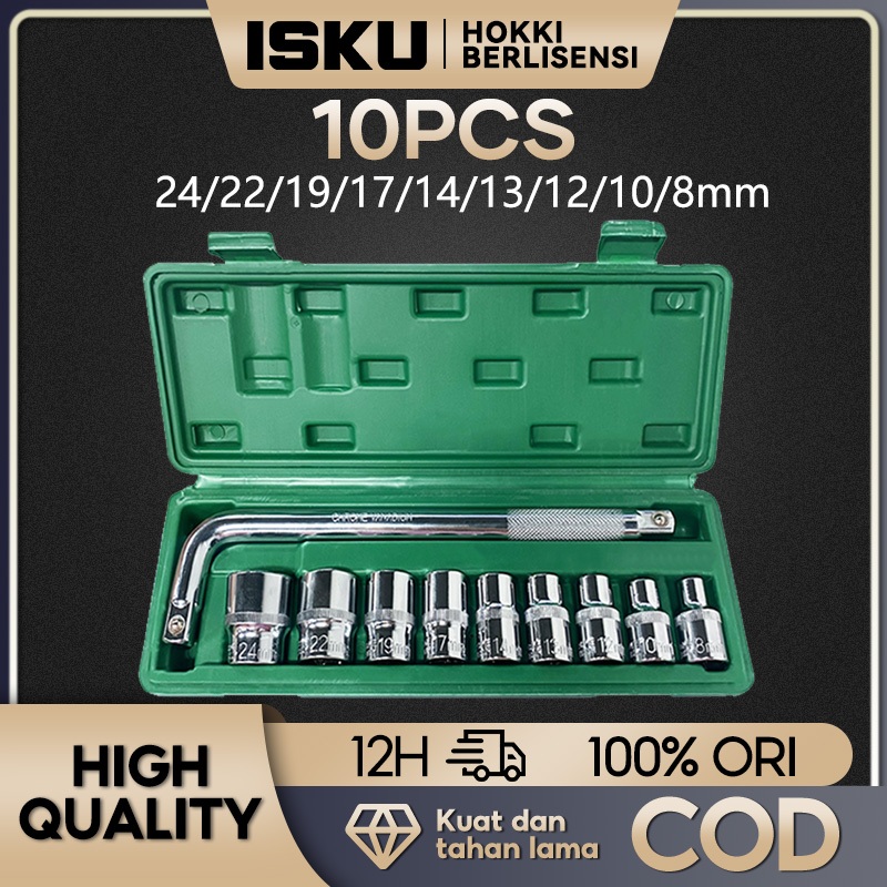 Jual ISKU Mata kunci sok set 10Pcs/Tool Kit 10 In 1 Kunci Sock - Pas - SHOCK - Sok Obeng Alat ...