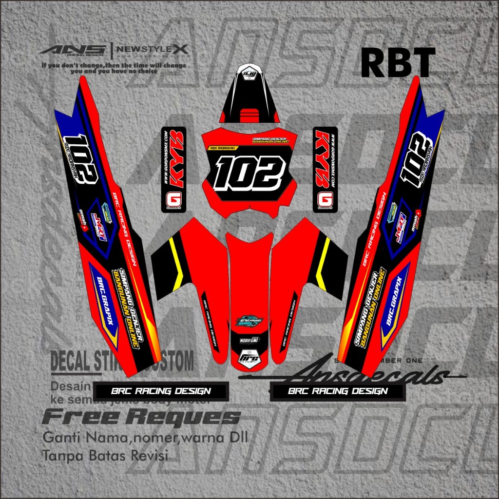 Jual DECAL RBT BODY JUPITER YAMAHA VEGA NEW FULL BODY DEKAL STICKER ...