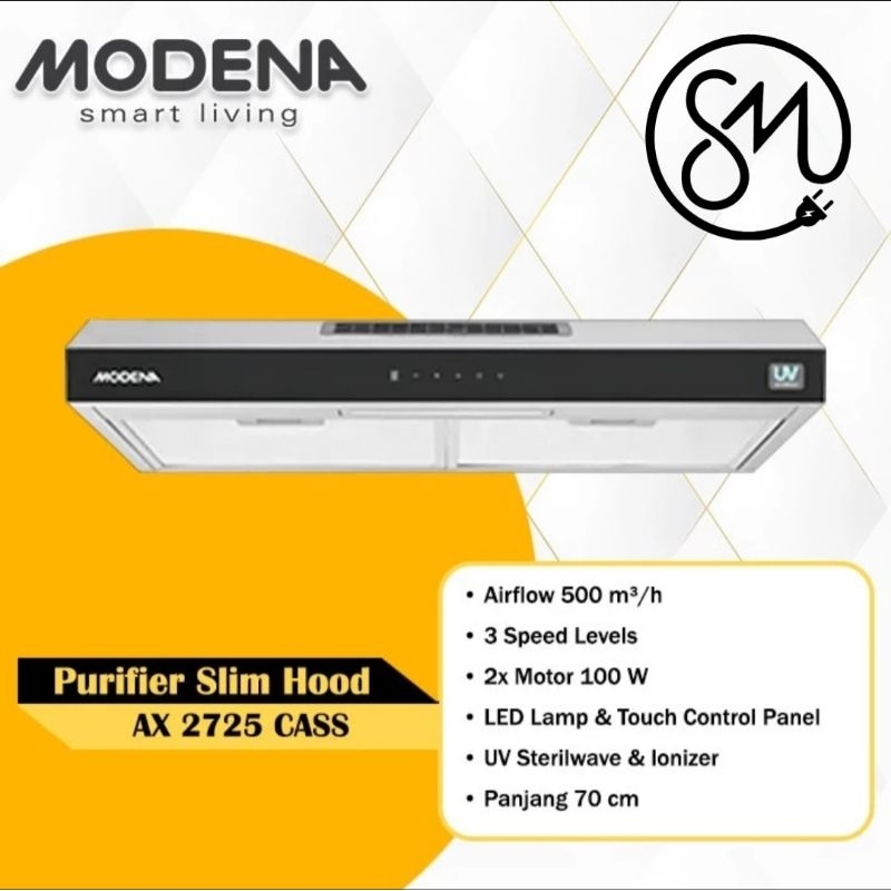 Jual Purifier Cooker Hood Modena AX-2725 CASS UV Steril 70 cm slim AX2725 | Shopee Indonesia