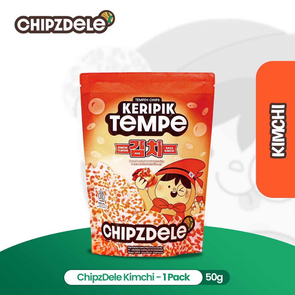 Jual Chipzdele Keripik Tempe 50 gram Korean Series Rasa Kimchi - 1 pack ...