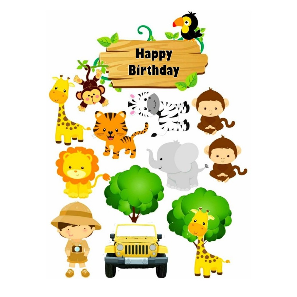 Jual [Part 2] Topper tema ANIMALS ZOO / Topper Cake Hewan Kebun ...