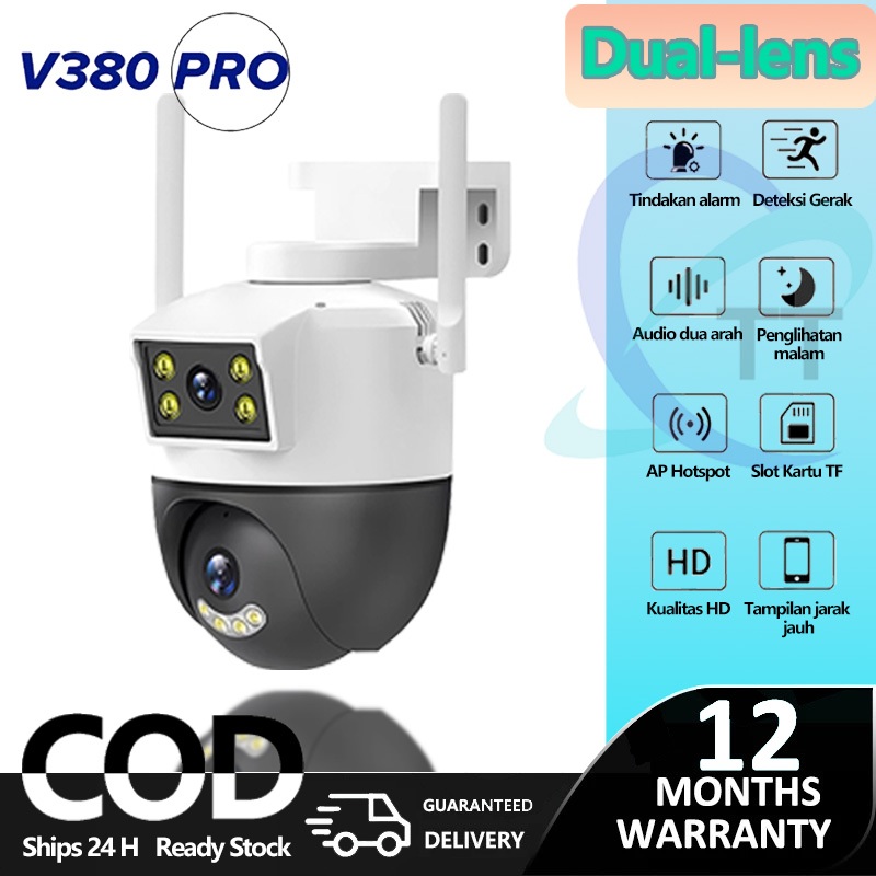 Jual V380 Pro 8MP 360°CCTV Wifi Jarak Jauh Lewat Hp Outdoor Dual Lens ...