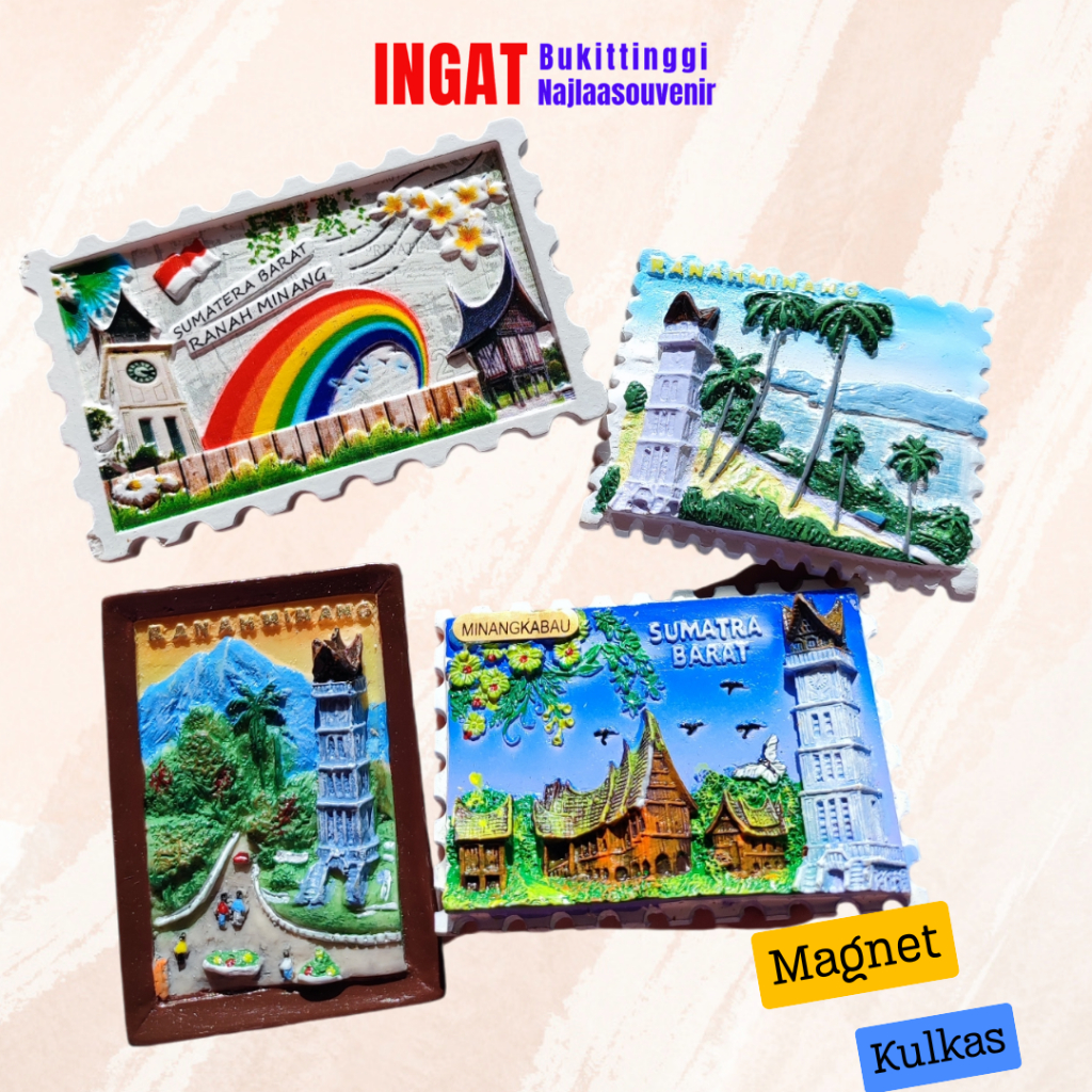 Jual TEMPELAN KULKAS MAGNET JAM GADANG/TEMPELAN MAGNET RUMAH ADAT ...