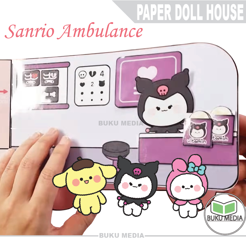 Jual paper doll house AMBULANCE SANRIO quiet book mainan edukatif anak ...