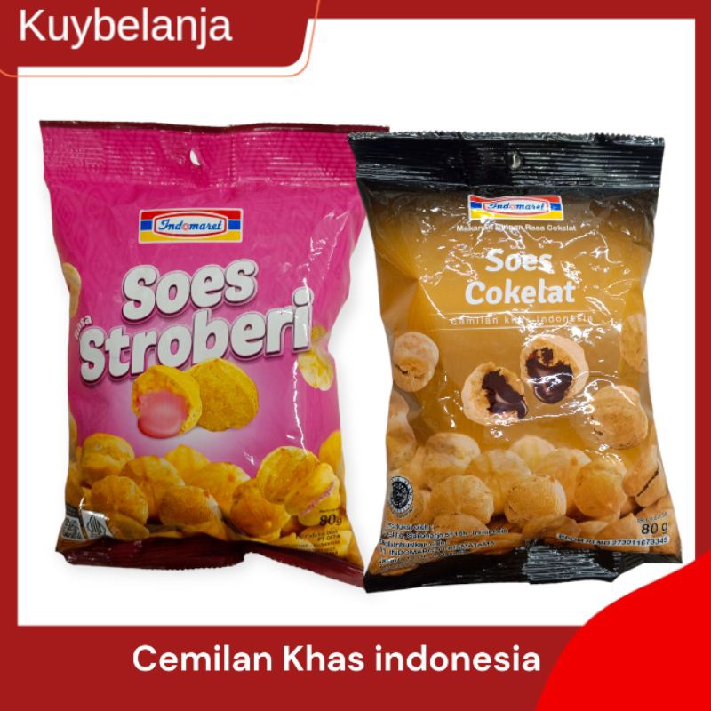 Jual Soes Cokelat Snack Indomaret 80g / Soes Stroberi 90gr | Shopee ...