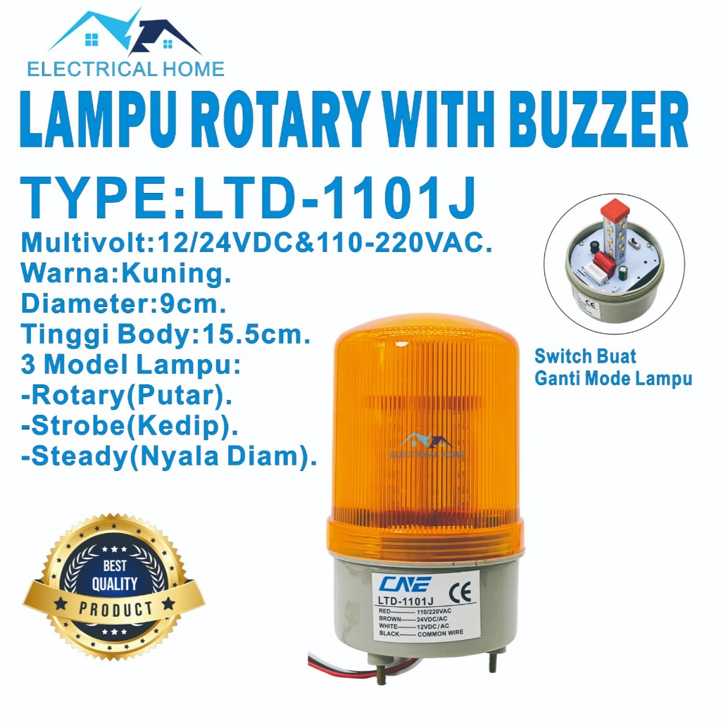 Jual ROTARY LAMP LED WITH BUZZER LTD-1101J KUNING MULTIVOLT/MULTIFUNGSI ...