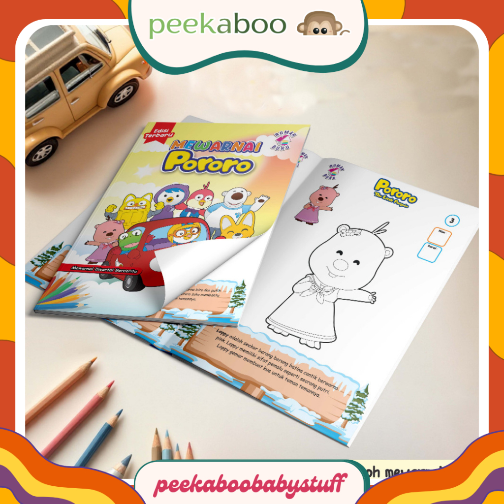 Jual BUKU MEWARNAI FULL COLOUR (FC) A5 - PORORO - FC || BUKU WARNA FULL ...