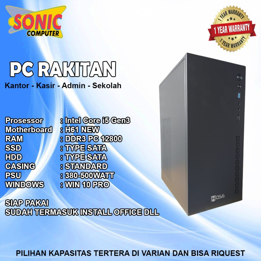 Jual PC Komputer Rakitan Core i5 - 3470 Admin / Kantor / Sekolah / Kasir | Shopee Indonesia