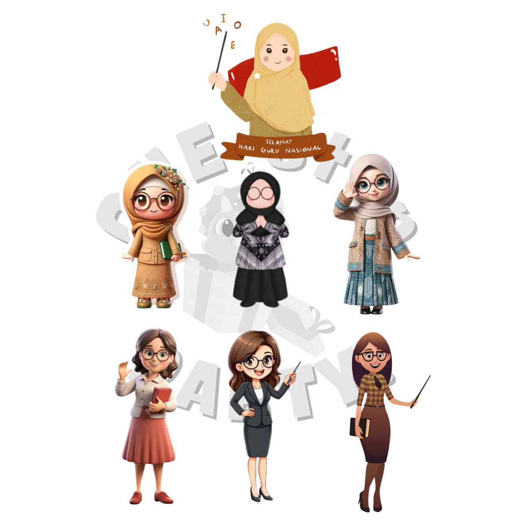 Jual TOPPER CAKE - hari guru cake topper toper birthday set topper cake ...