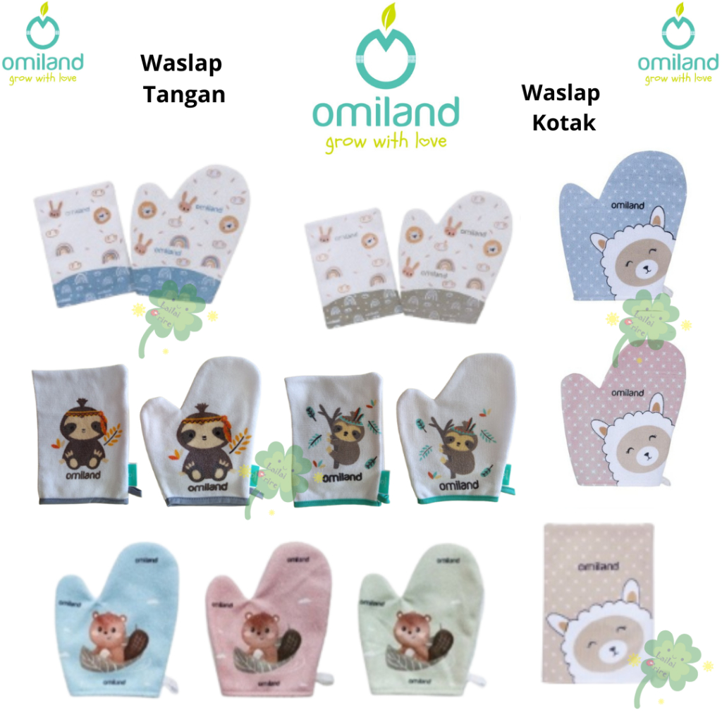 Jual OMILAND Waslap Tangan Kotak Lap Mandi Sloth Alpaca Rainbow Otter ...