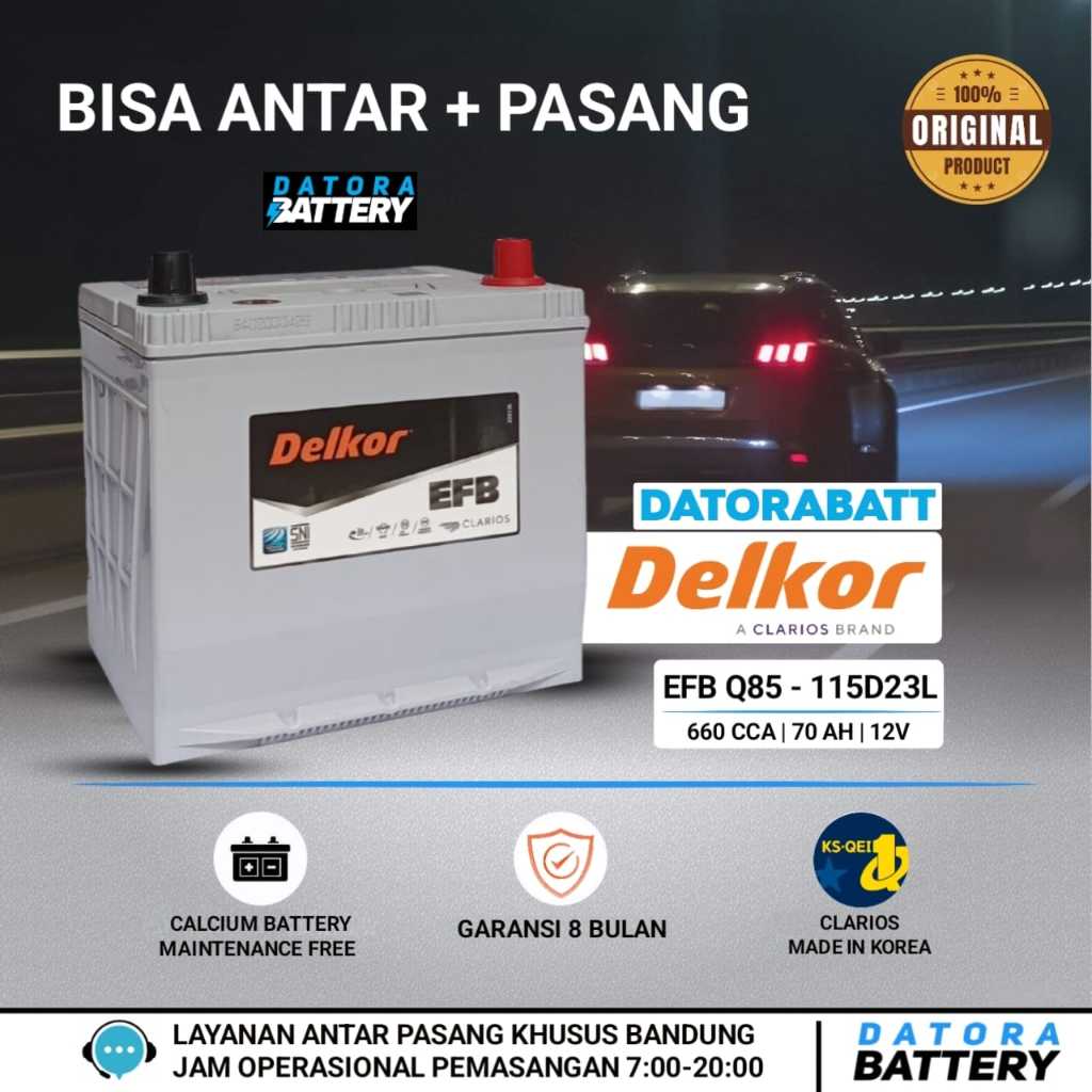 Jual Aki mobil TOYOTA Fortuner Delkor EFB (CLARIOS) Q85 cca 660 12V 70Ah ISS Start Stop | Shopee ...