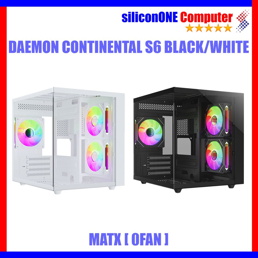 Jual VenomRX Daemon S6 Black / White MATX Gaming Case Continental ...