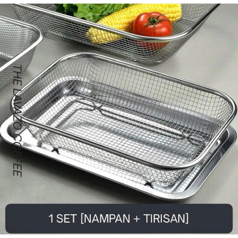 Jual KERANJANG SEGI PENIRIS STAINLESS STEEL / KERANJANG STAINLESS ...