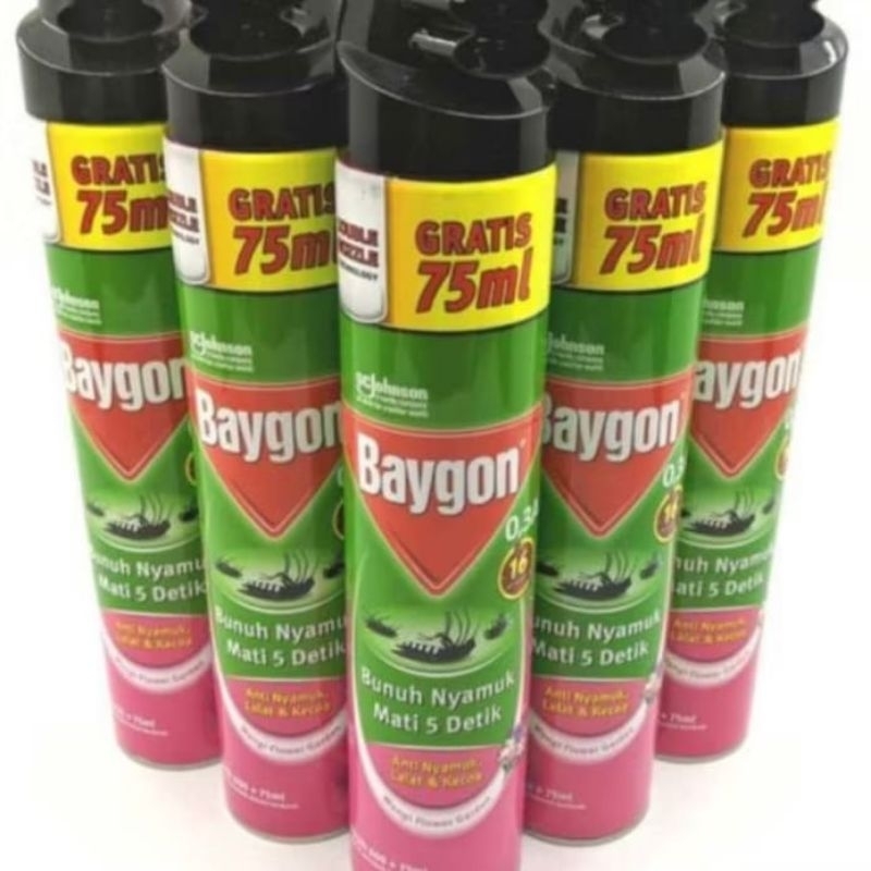 Jual Baygon Aerosol Flower Garden 600ml + 75ml - Citrus Fresh 600ml ...