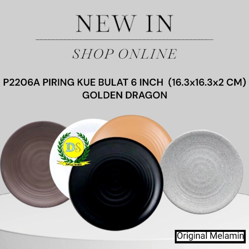 Jual Original Melamin P2206A Piring Kue bulat 6 Inch Stone Series ...