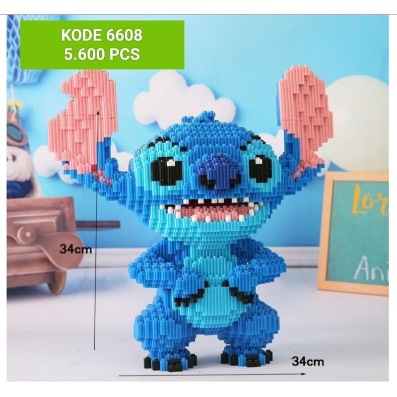 Jual Nano Block Lilo Stitch Bricks 3D Model, Mainan Blok Susun, Figure Brick Konstruksi DIY ...