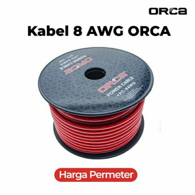 Jual Per Meter Kabel 8 AWG ORCA PC-8AWG Permeter Per 1 Meter Cable ...