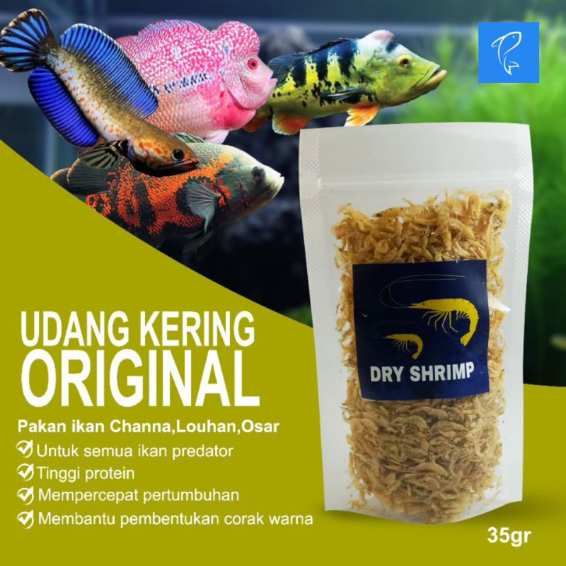 Jual Udang kering pakan ikan channa, kura kura, louhan, dan oscar udang ...