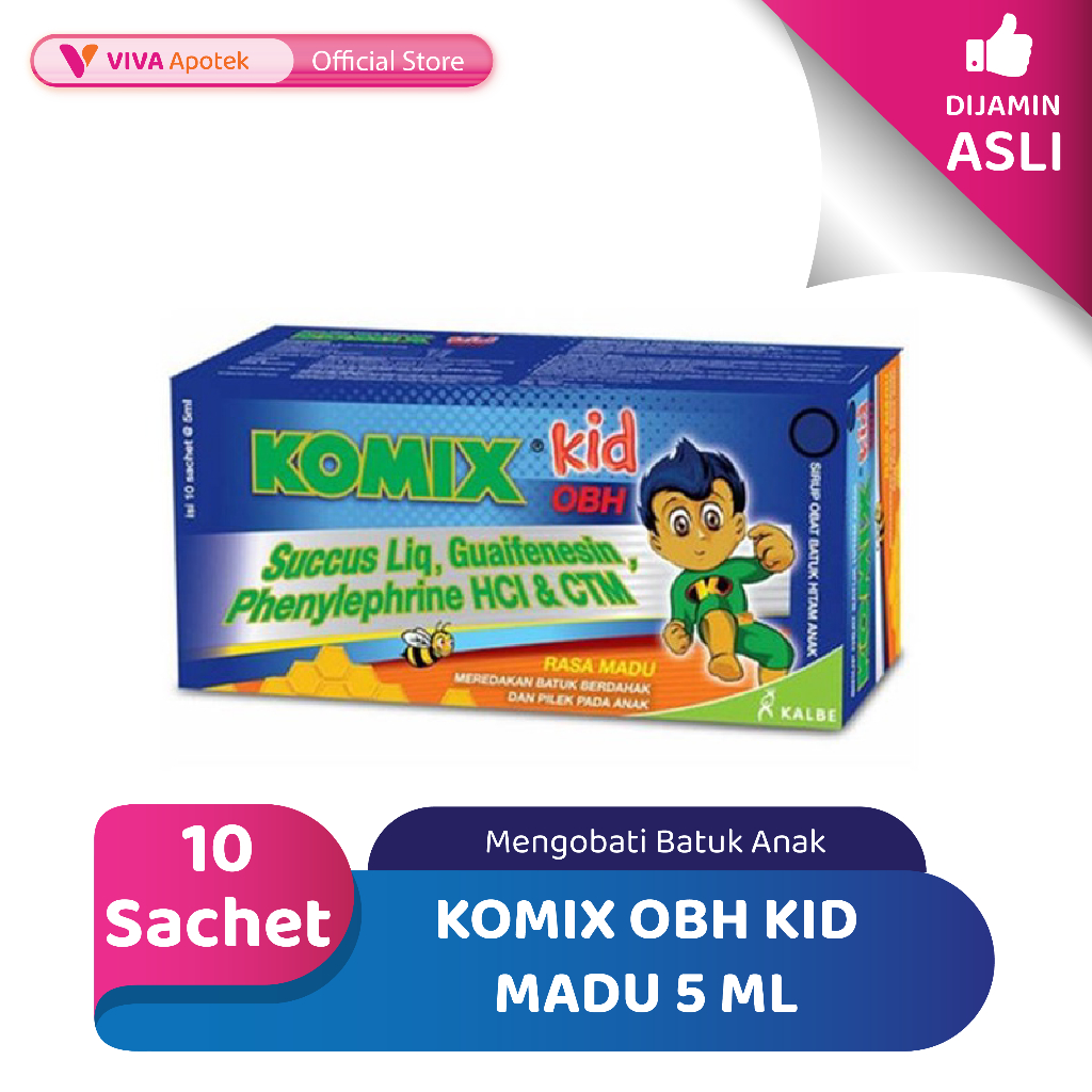 Jual Komix OBH Kid Madu 5 ml untuk Mengobati Batuk Anak (10 Sachet ...