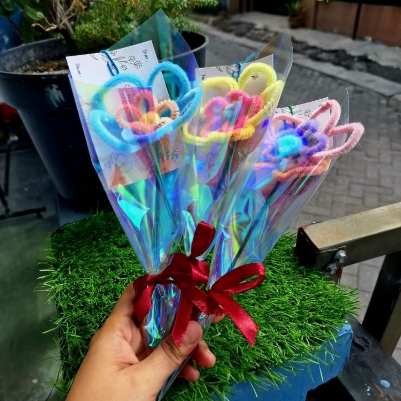 Jual Buket bunga single buket single buket kawat buket guru kado hadiah ...