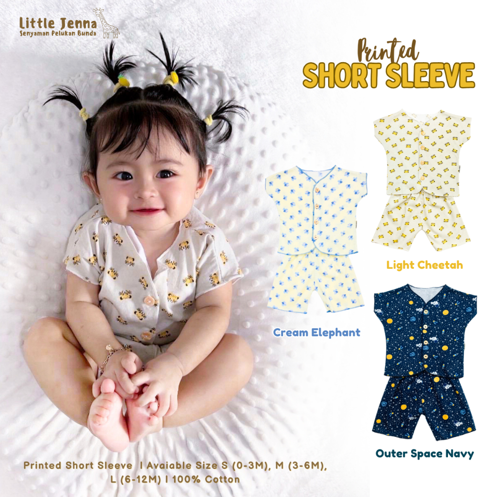 Jual Little Jenna - Printed Short Sleeve Set Baju Celana Bayi Lengan ...