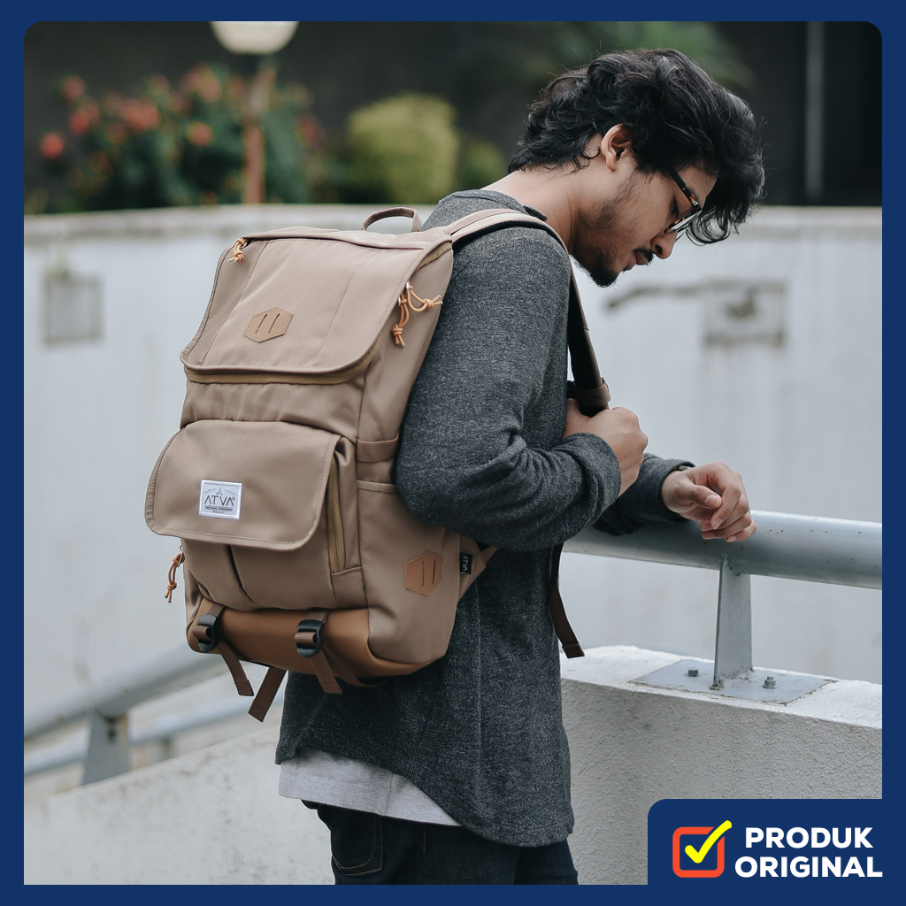 Jual GALARDO KHAKI ORIGINAL x ATVA Tas Ransel Casual Pria Wanita Daily ...