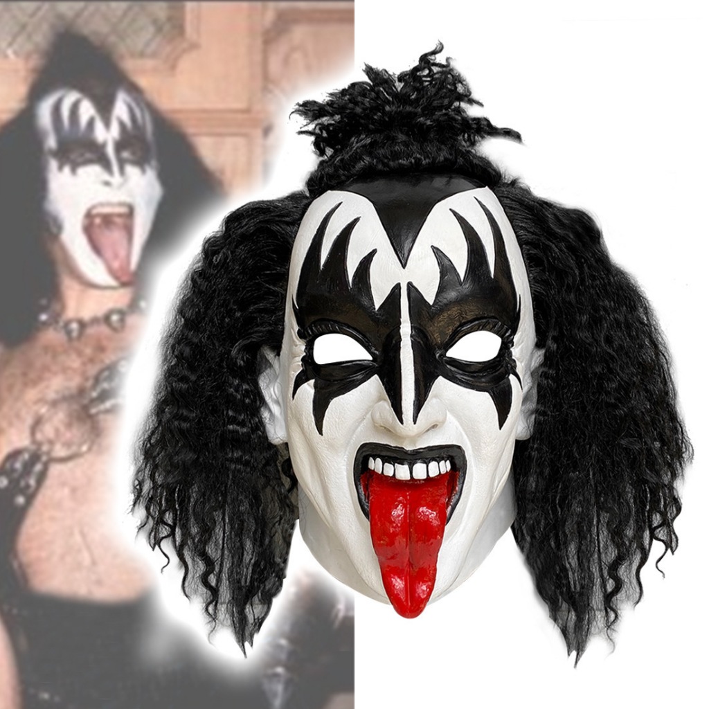 Jual Topeng Wajah Cosplay Band KISS GENE SIMMONS Latex Mask Halloween ...