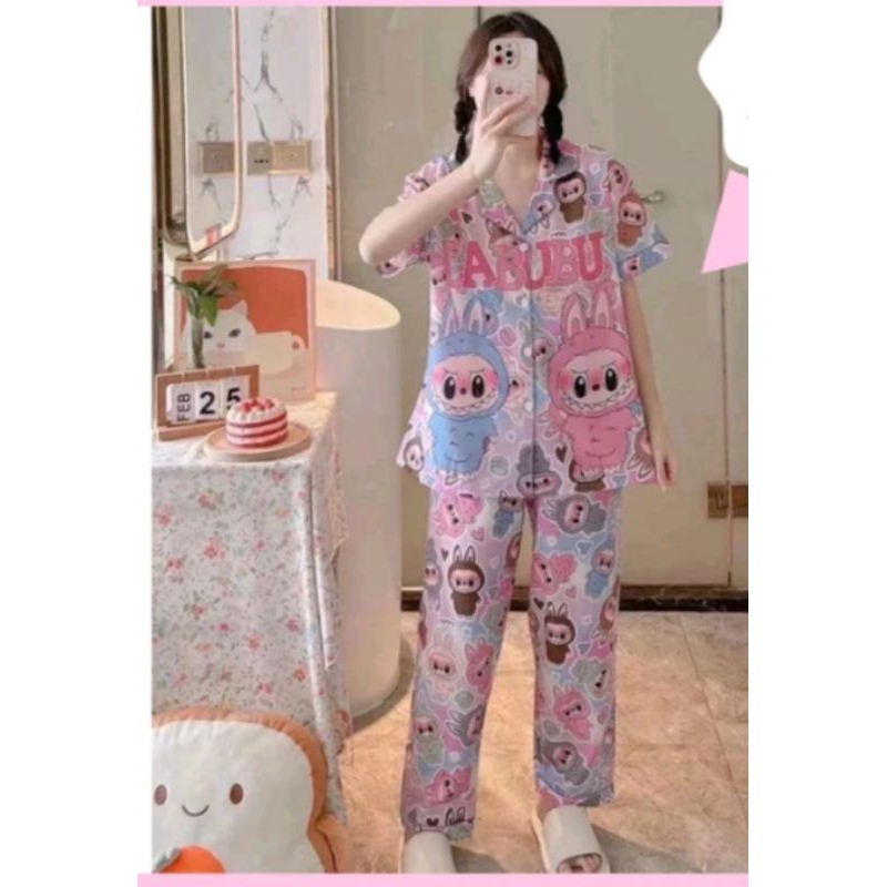 Jual piyama labubu baju tidur set dewasa | Shopee Indonesia