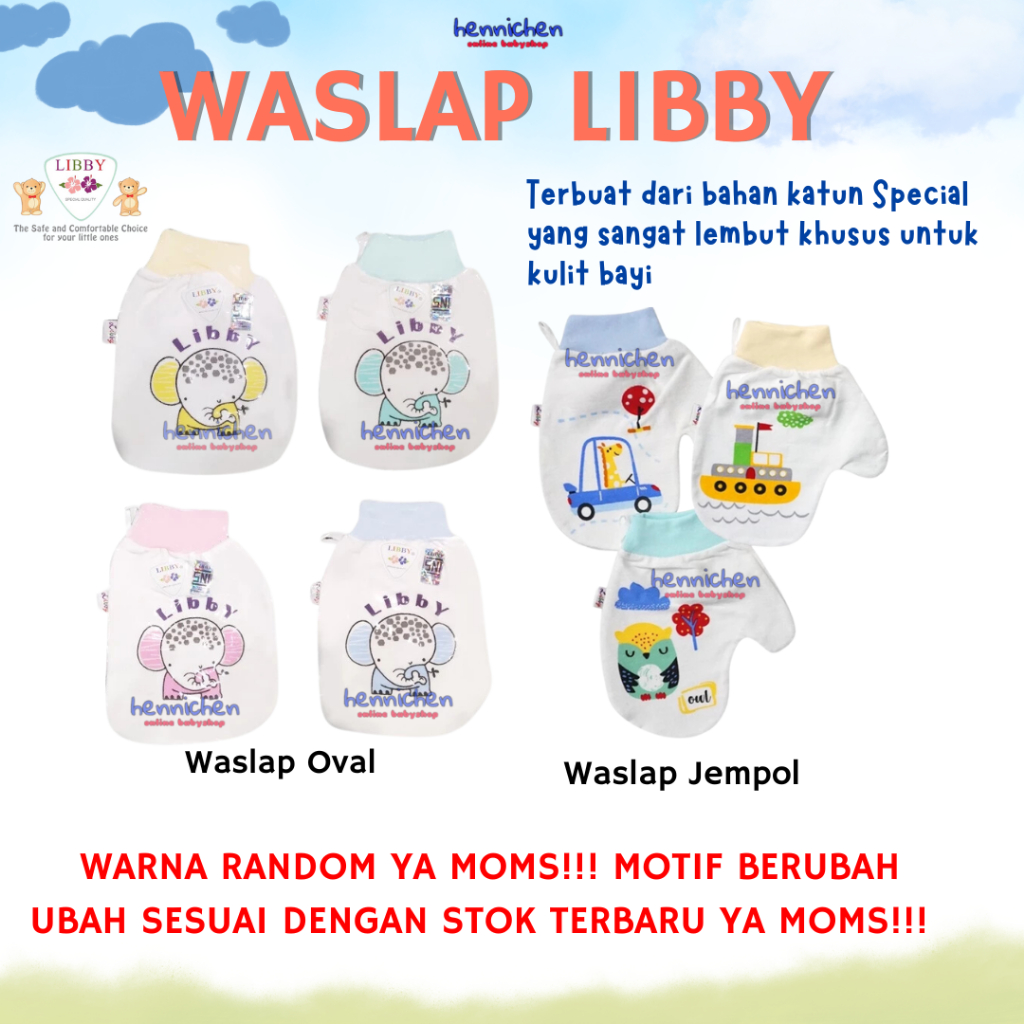 Jual LIBBY Washlap Tangan Cotton Bayi SNI 1 PCS Baby avene waslap anak ...