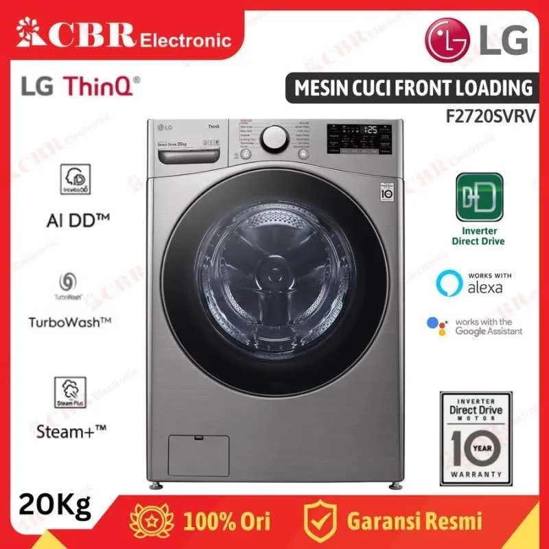 Jual MESIN CUCI LG 20KG F2720SVRV Front Loading / Inverter WiFi | Shopee Indonesia