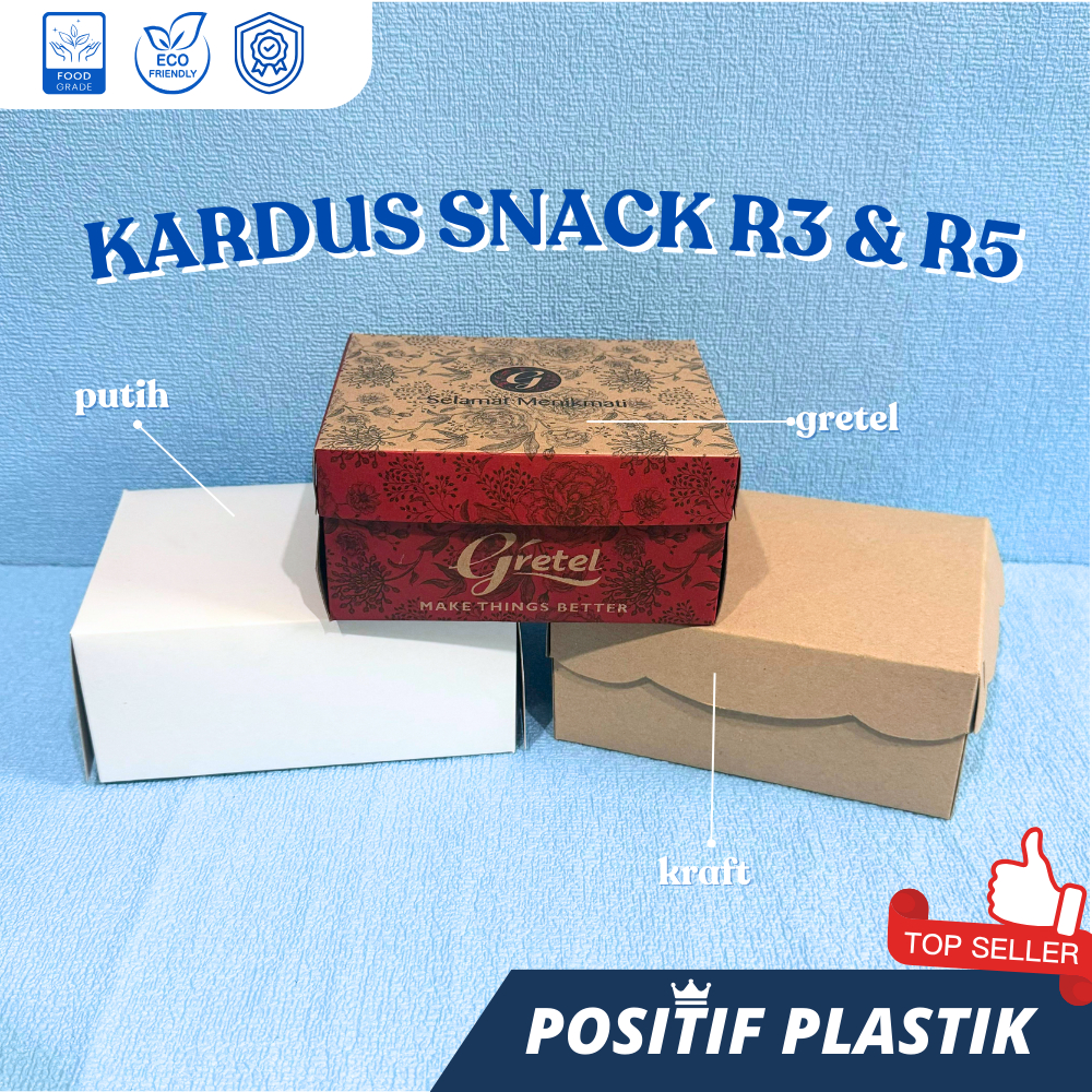 Jual [ECERAN] Kardus Snack Box R3 & R5 - Kraft / Putih / Motif Dus ...