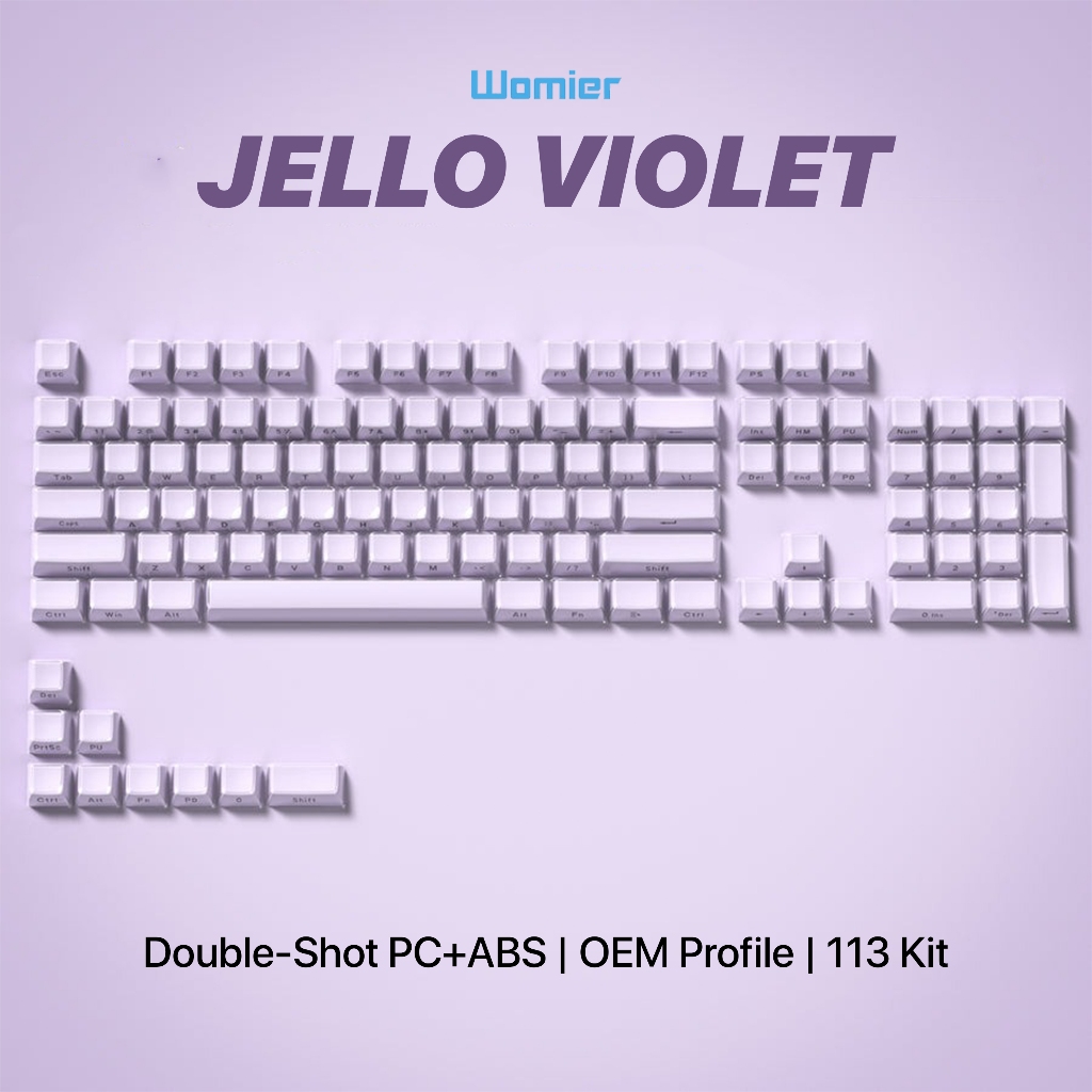 Jual Womier Jello Violet Translucent Keycaps OEM Profile 113 Keys ...