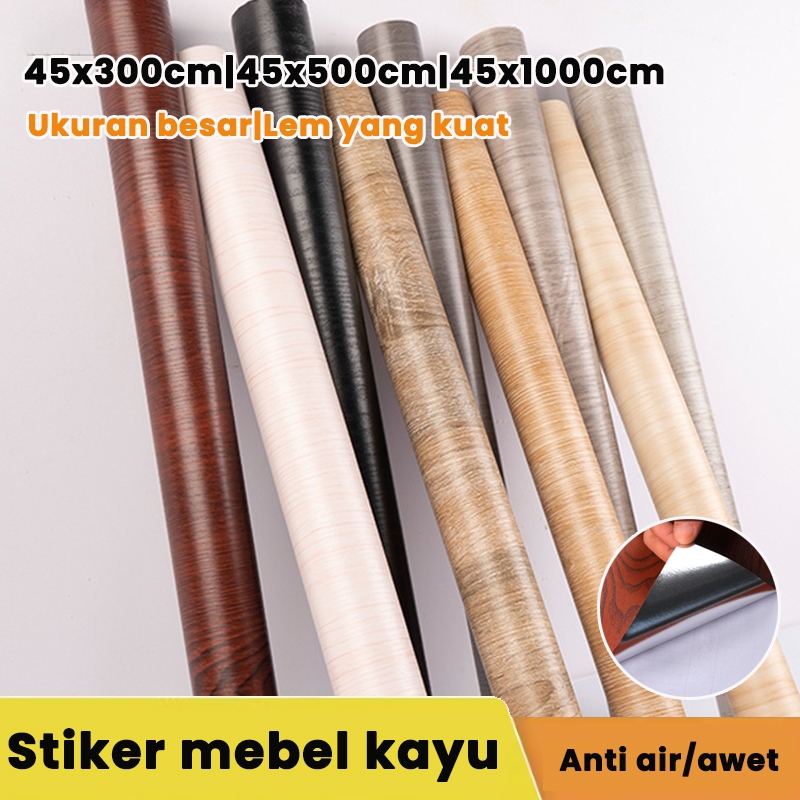 Jual 【COD】stiker pvc motif kayu stiker dinding kayu wallpaper wallpaper ...