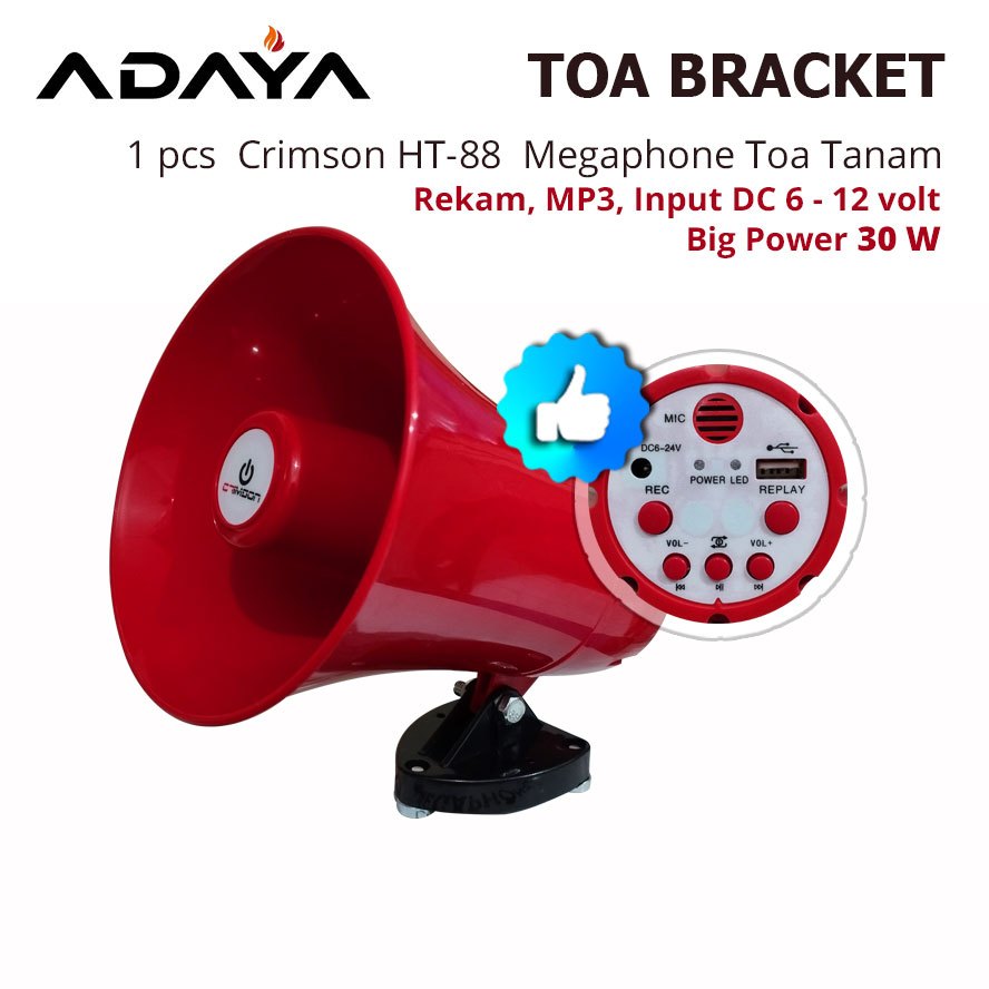 Jual Speaker Toa Bracket Tanam Megaphone support MP3 CRIMSON HT 88 ...