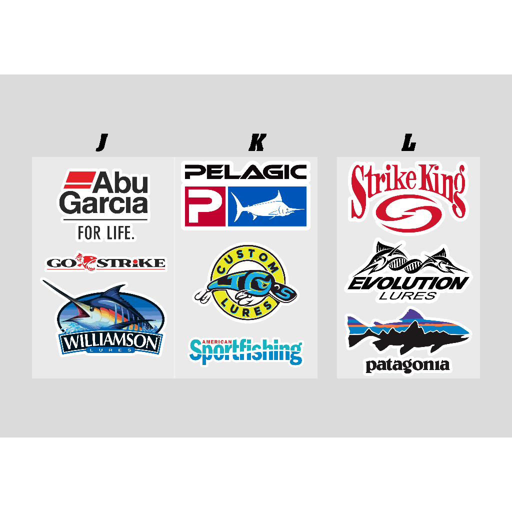 Jual Stiker Pack Mancing isi 4pcs Logo Brand, Sticker Pancing Merk ...
