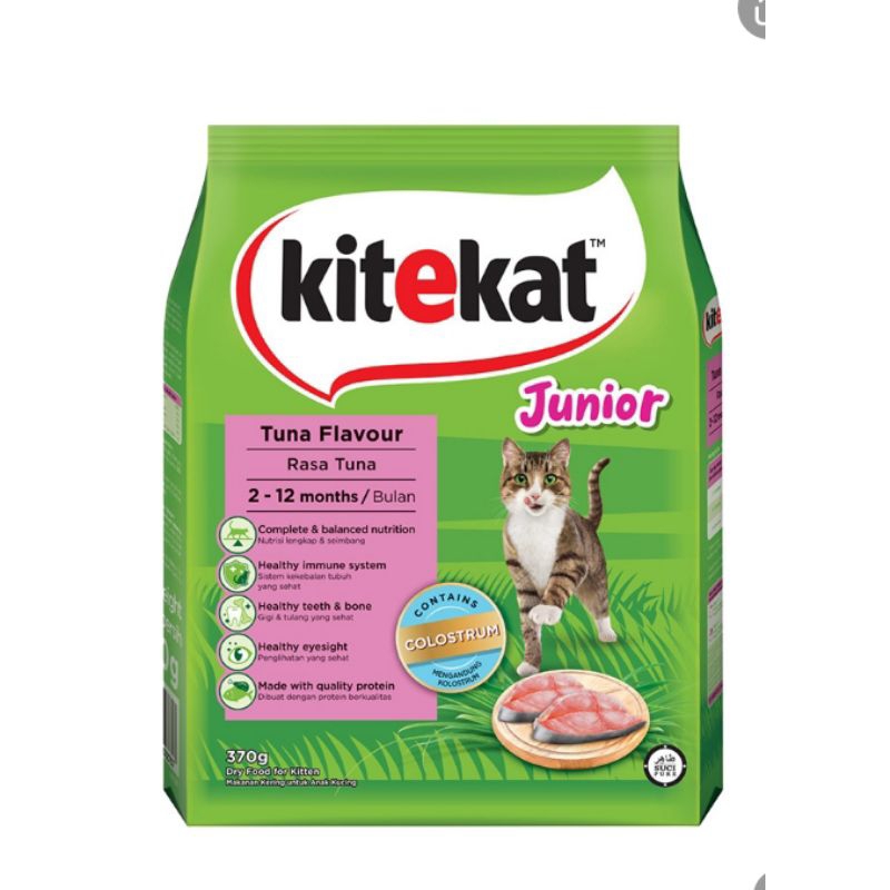 Jual Kitekat Junior Makanan Kucing Kering Tuna Bag 370 g | Shopee Indonesia