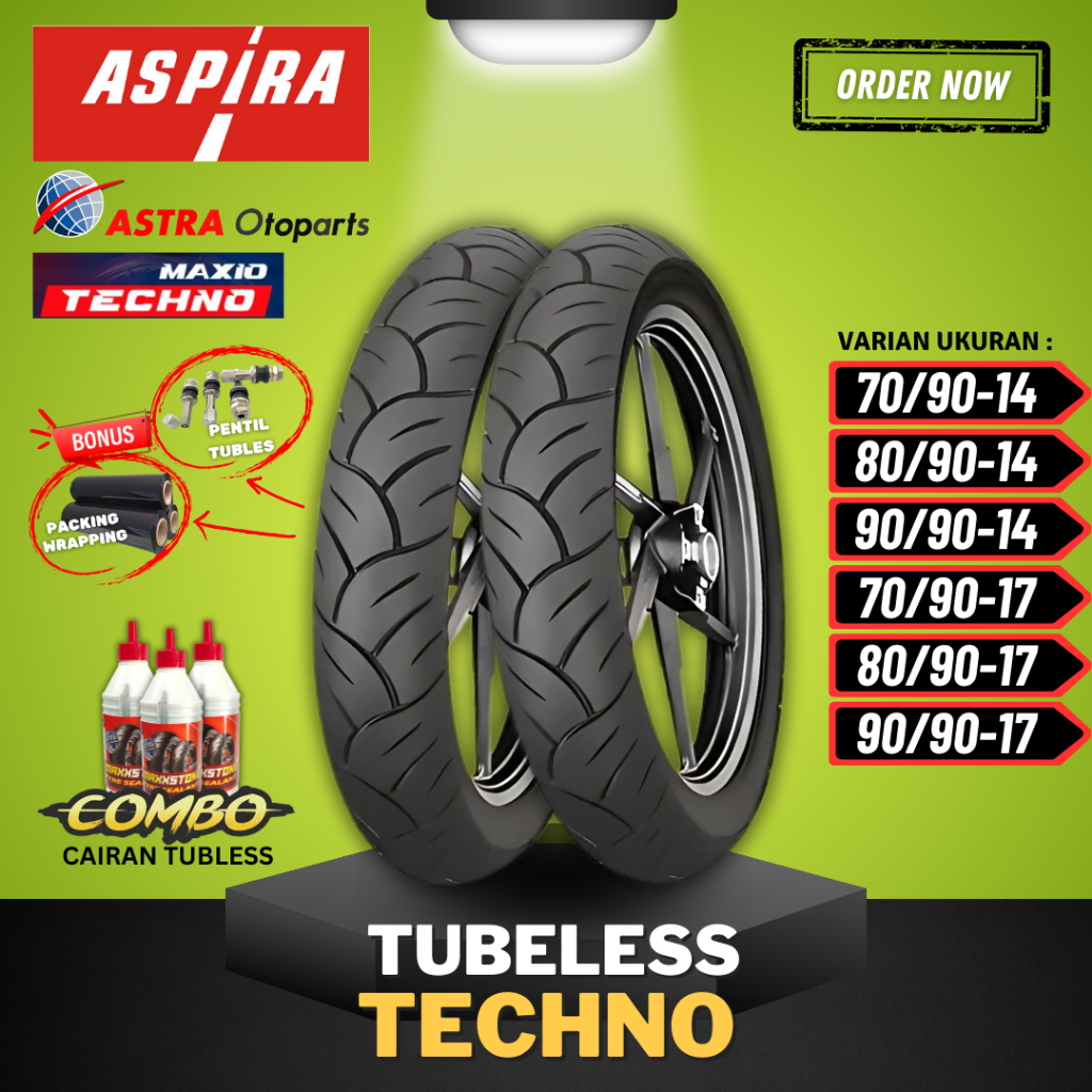 Jual [READY COD] BAN ASPIRA TUBELESS / BAN TUBLES ASPIRA MAXIO TECHNO ...