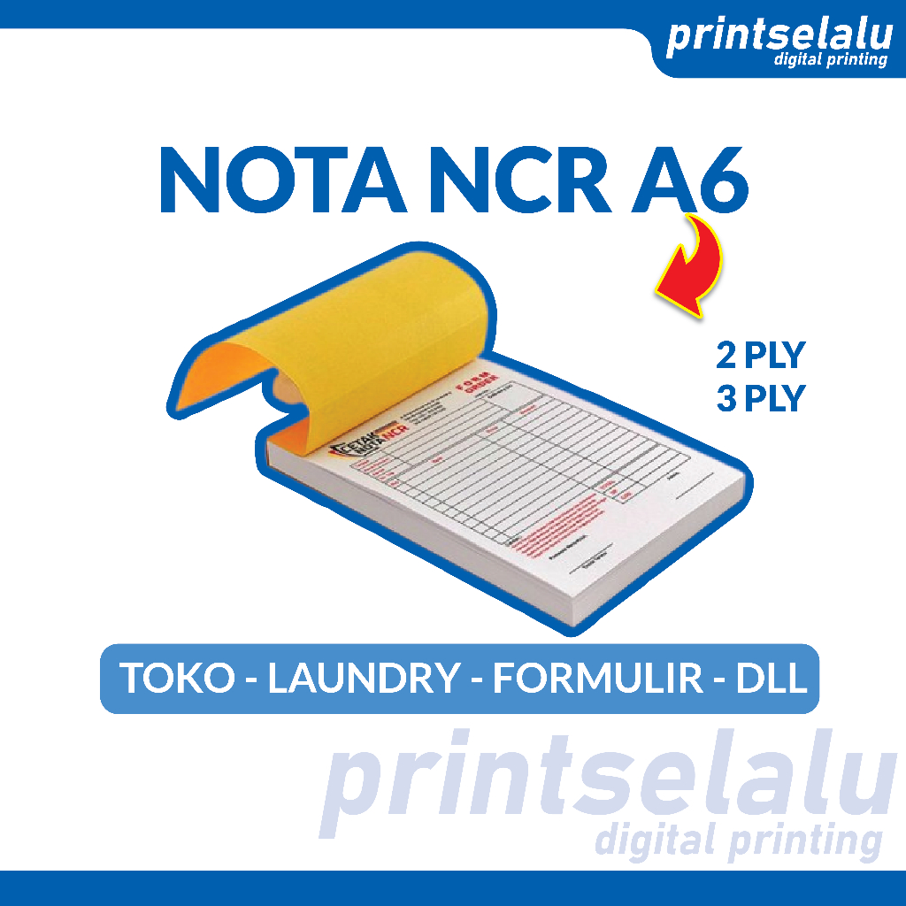 Jual Cetak Nota Bon Kwitansi A6 Rangkap 2ply 3ply / Nota Toko / Nota ...