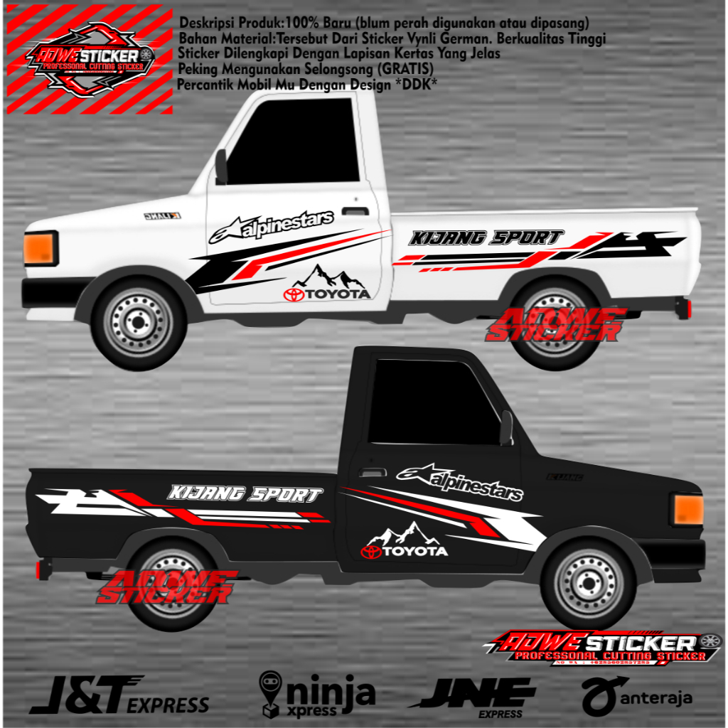 Jual cutting stiker pick up kijang sticker mobil kijang stiker mobil ...