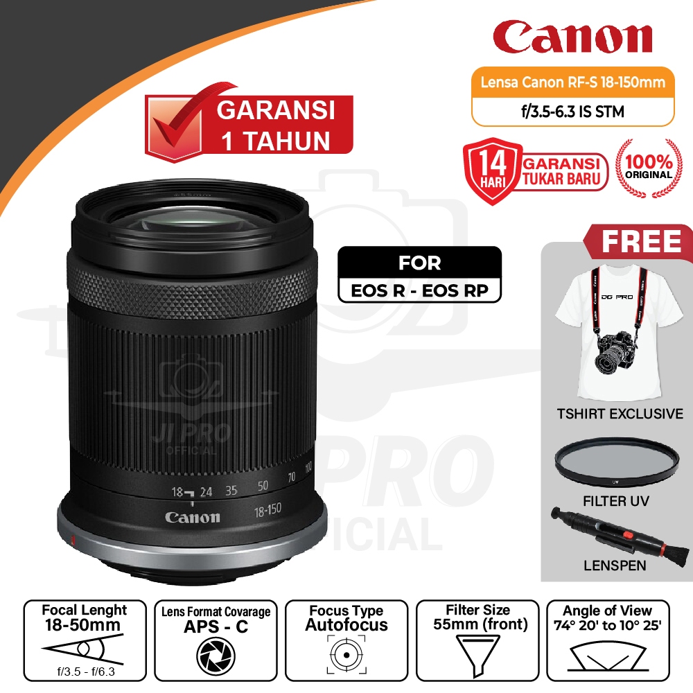 Jual Canon RF-S 18-150mm f3.5-6.3 IS STM Lens for EOS R7 / R10 / R50 ...
