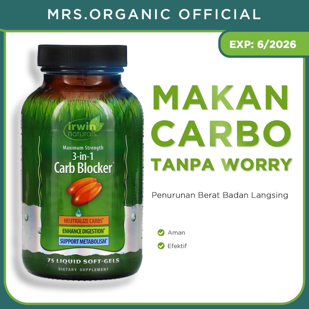 Jual IRWIN NATURALS 3 in 1 Carb Blocker Maximum Strength- diet weight ...