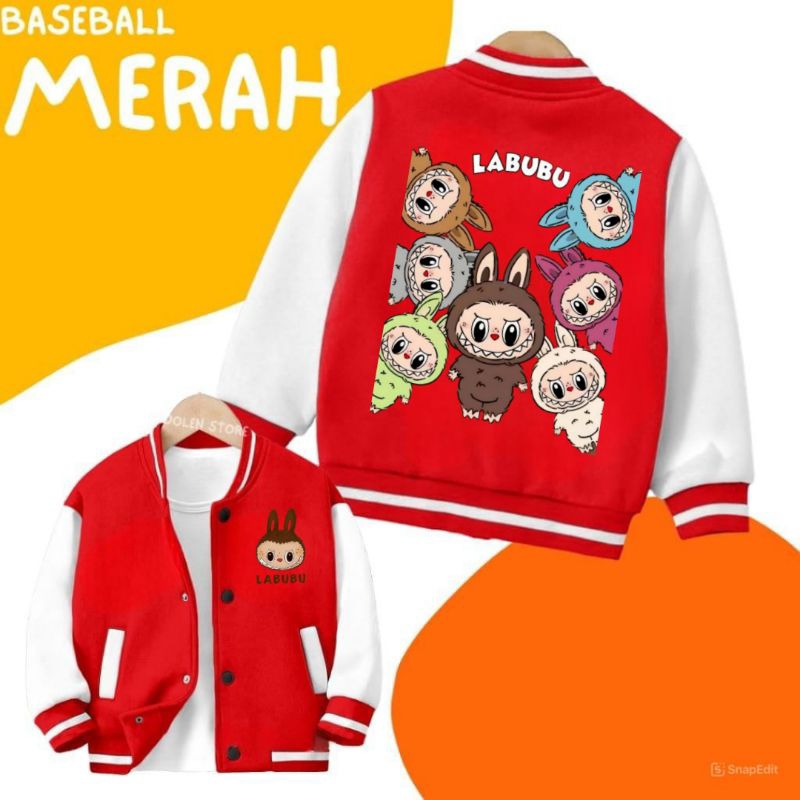 Jual Jaket Varsity Baseball Anak Motif Labubu Lucu Usia 2-12 Tahun ...