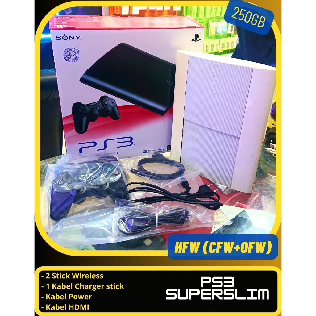 Jual SONY PS3 SuperSlim HEN CFW Full games refurbished +SIXAXIS controller | Shopee Indonesia
