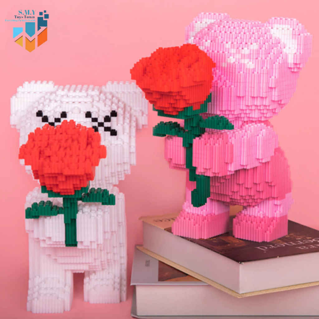Jual SMY Toystown Violent Bear Send Flower Nano Blocks Mainan Edukasi ...