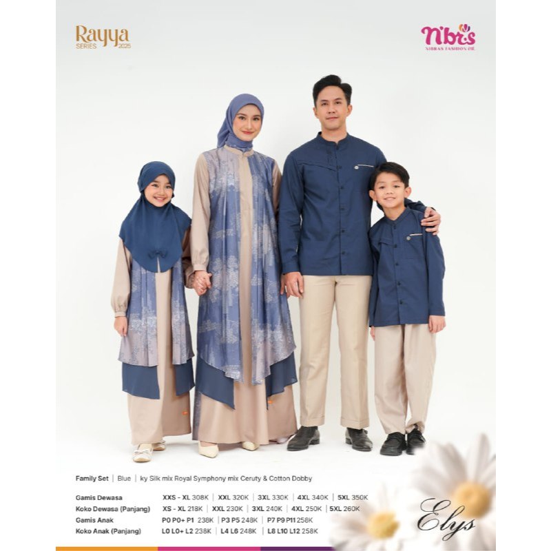 Jual SARIMBIT TERBARU 2025 COUPLE FAMILY LEBARAN ELYS BLUE BY RAYYA ...