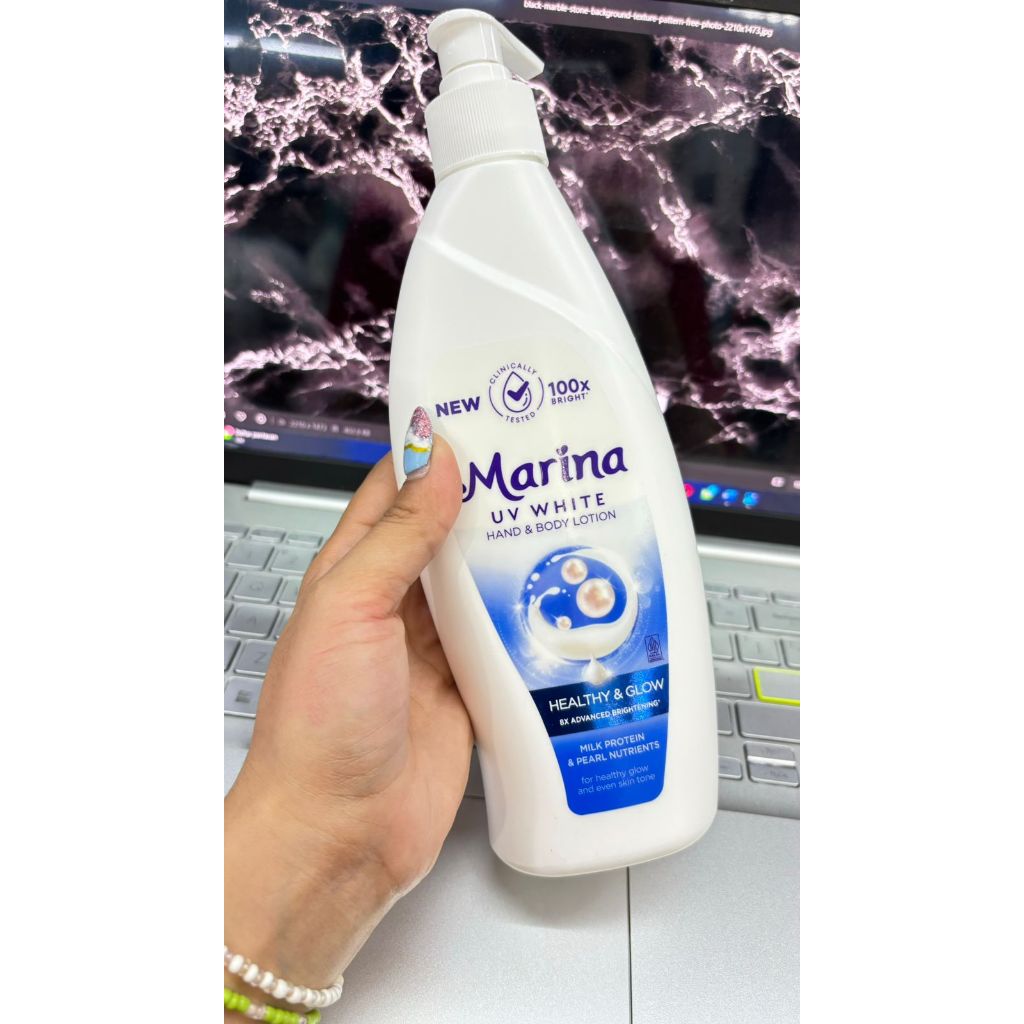 Jual MARINA UV WHITE HEALTHY & GLOW BODY LOTION 350ML | Shopee Indonesia