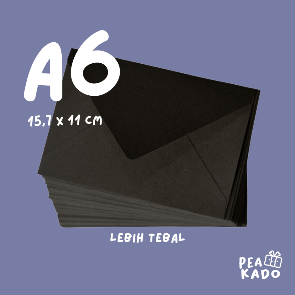 Jual Amplop Hitam A6 Kraft Tebal Aesthetic 11x16 cm Untuk Kartu Ucapan ...