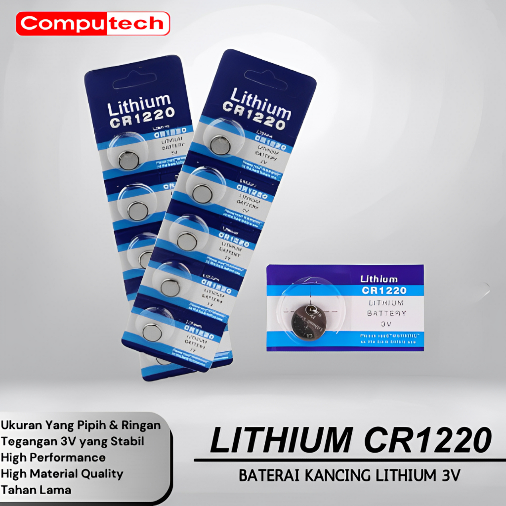 Jual Lithium Baterai Kancing Lithium CR1220 3V | Battery CMOS CR 1220 ...