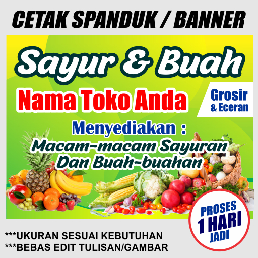 Jual spanduk banner toko sayur dan buah benner toko sayur buah custom ...